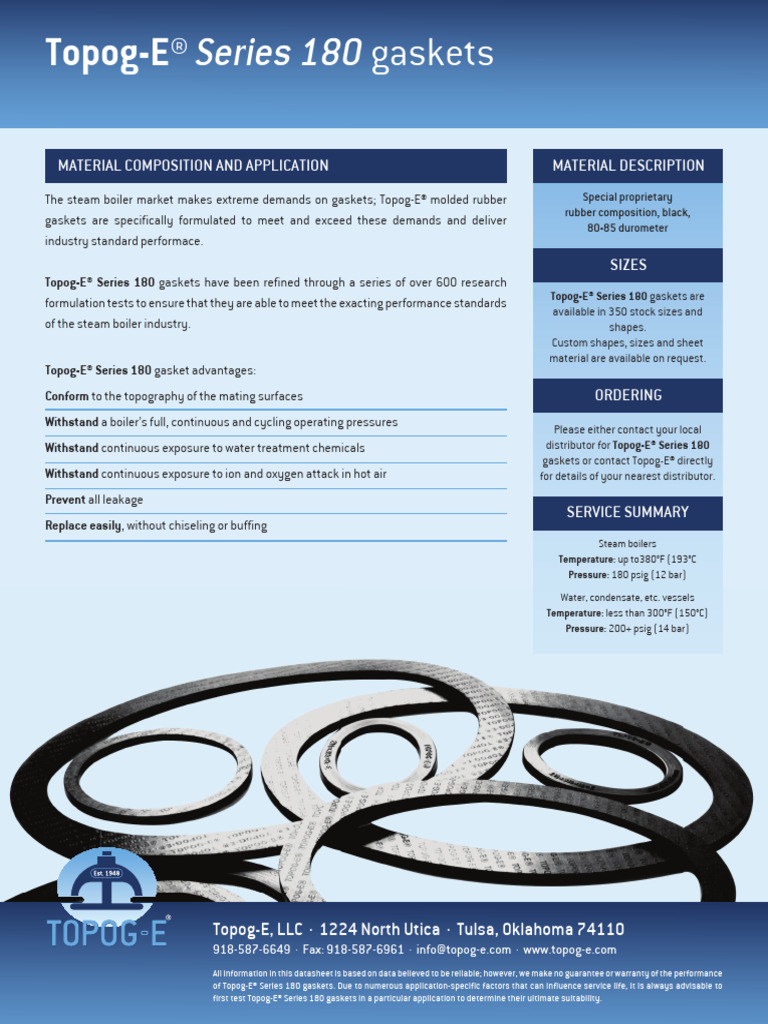 Topog E S180 DataSheet Rev1 | PDF | Water | Steam