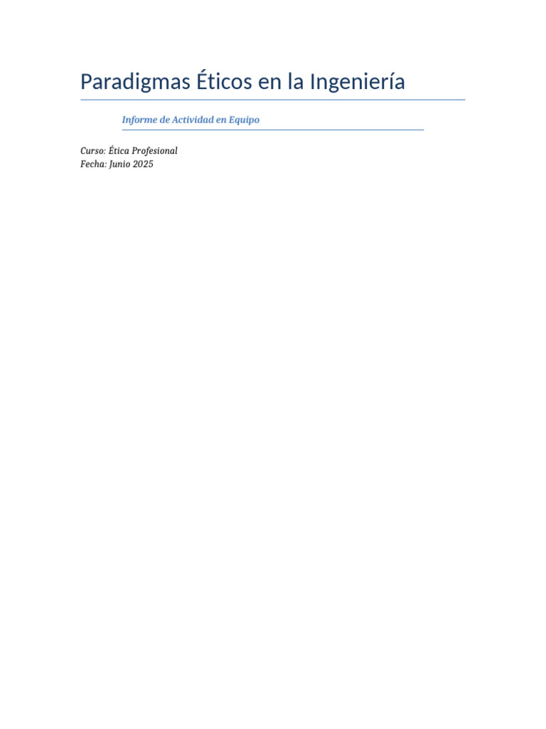 Paradigmas Eticos Informe Completo | PDF