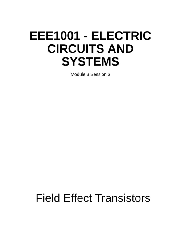 Module 3 Session 3 | PDF | Field Effect Transistor | Mosfet