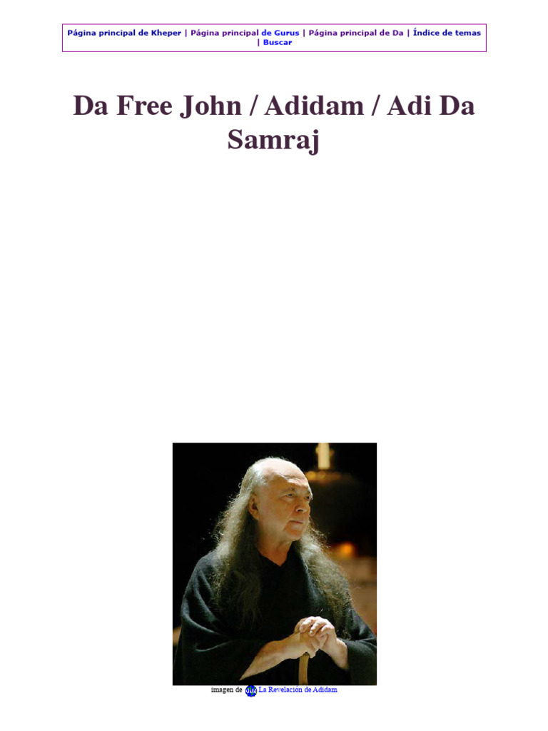 Adi Da: Gurú Controvertido y Su Legado | PDF | Experiencia | Gurú