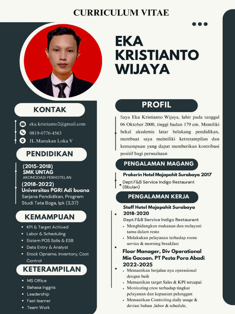 CV Eka Kristianto Wijaya | PDF