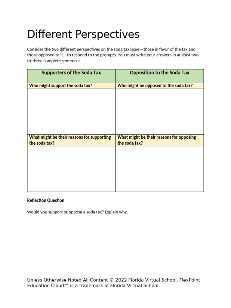 Different Perspectives Template | PDF