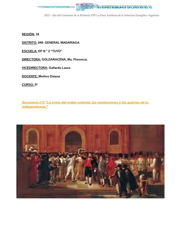 Secuencia Nº2 Crisis Del Orden Colonial (5to) | PDF | Imperio español ...