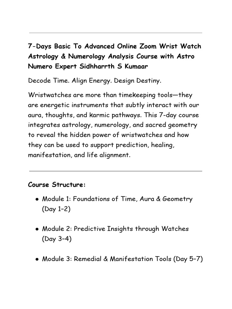Wristwatch Astrology & Numerology | PDF | Watch