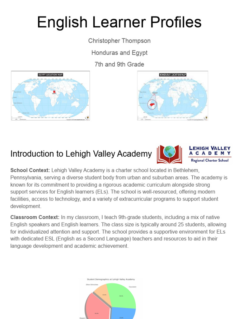 English Learner Profiles: Maria & Ahmed | PDF | English As A Second Or ...