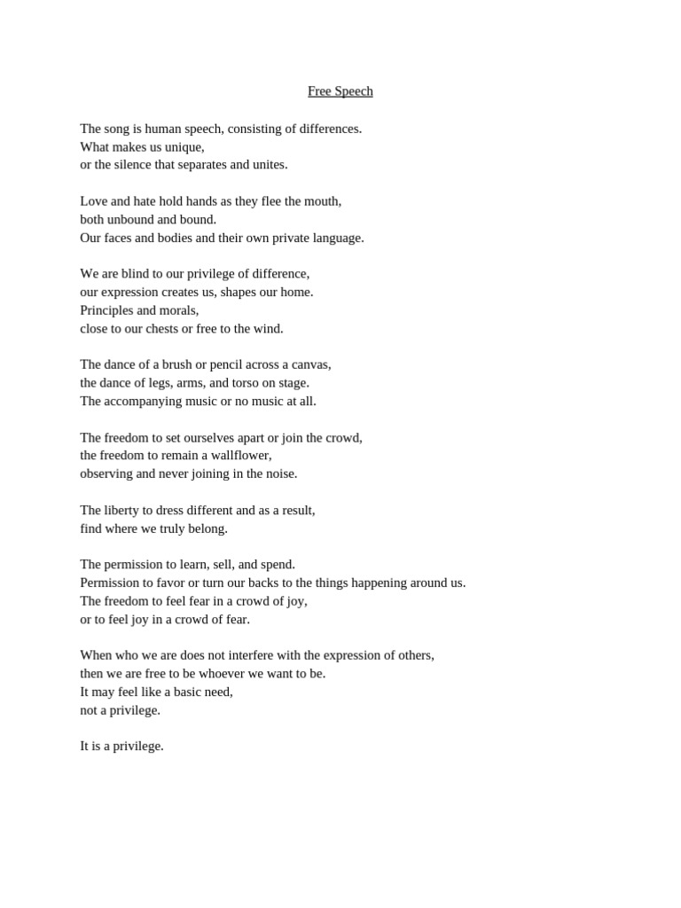 First Amendment Poem | PDF