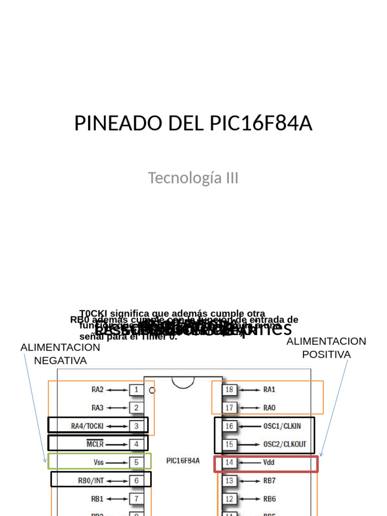 Pineado Del Pic16f84a | PDF | Microcontrolador | Electrónica