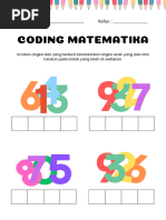 Lembar Kerja Coding TK Bentuk | PDF