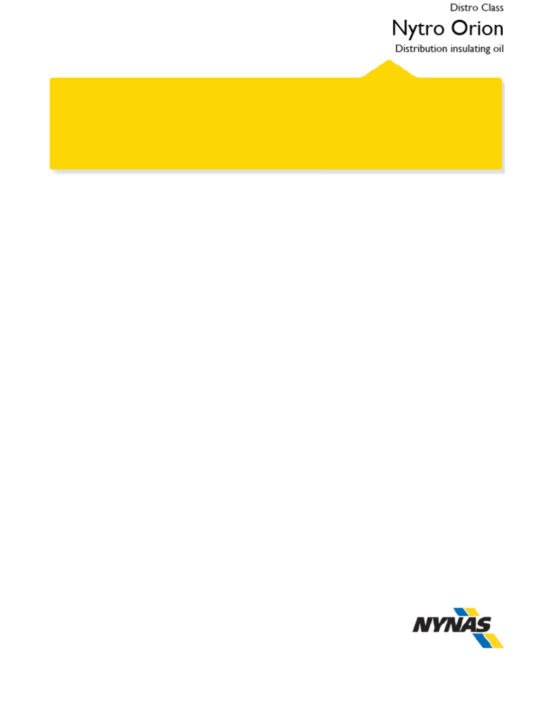 Nynas Transformator Oil Nytro Orion - Cleaned | PDF | Transformer ...