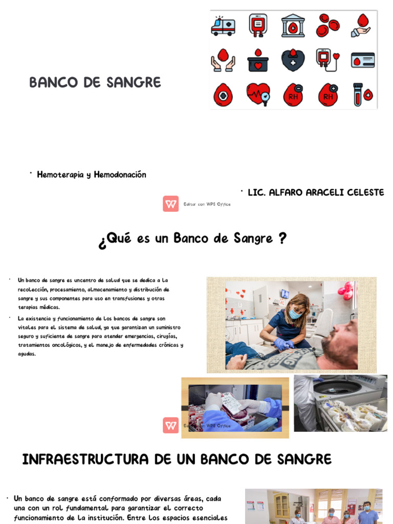 BANCO DE SANGRE Hemoterapia y Hemodonacion | PDF | Donación de sangre | Transfusión de sangre