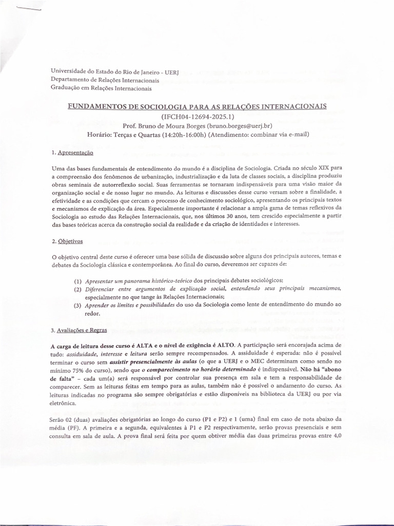 Programa Introdução A Sociologia Pdf