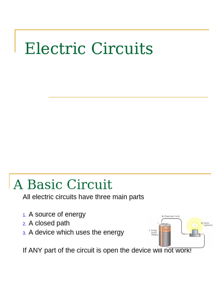 AP Physics 2 - CH 18 Electric Circuits | PDF | Series And Parallel Circuits | Voltage
