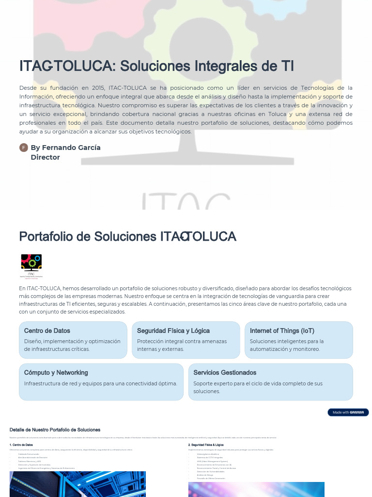 Brochure ITAC TOLUCA Soluciones Integrales de TI | PDF | Internet de las Cosas | La seguridad ...