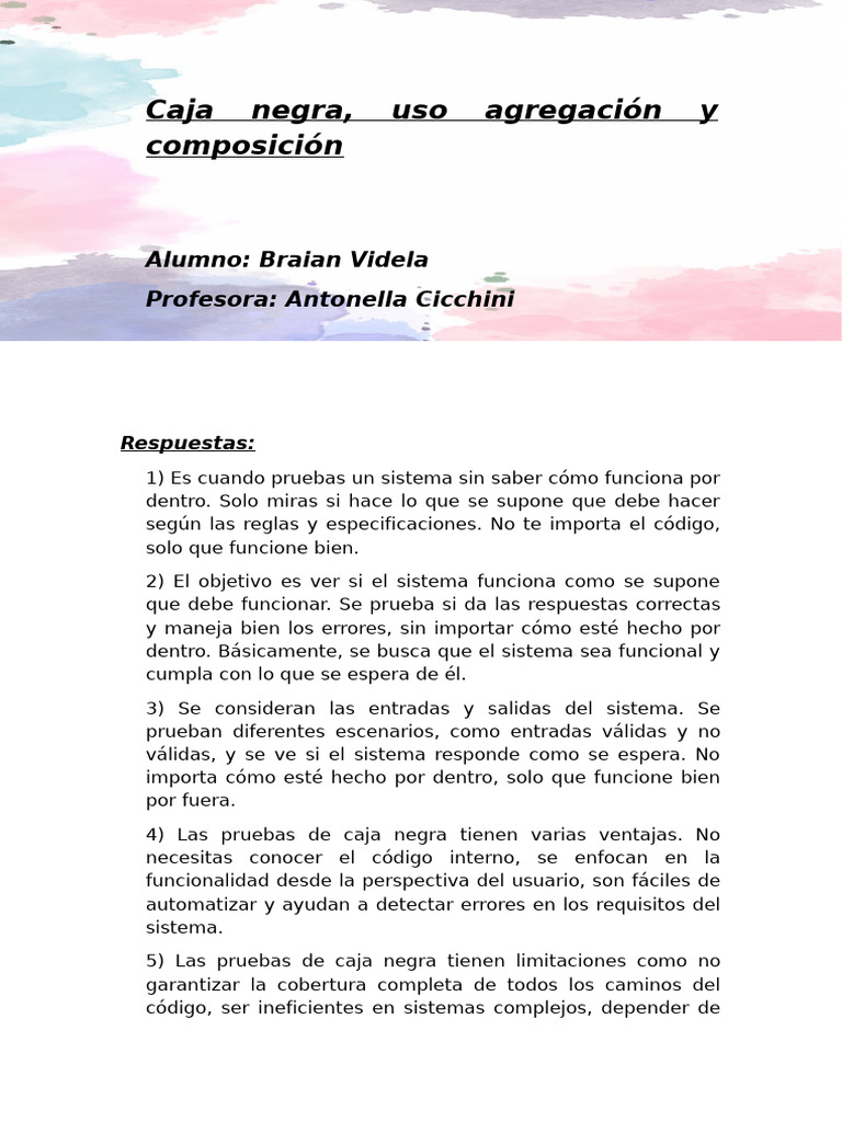 Pruebas de Caja Negra y UML: Conceptos Clave | PDF | Caso de uso | Software