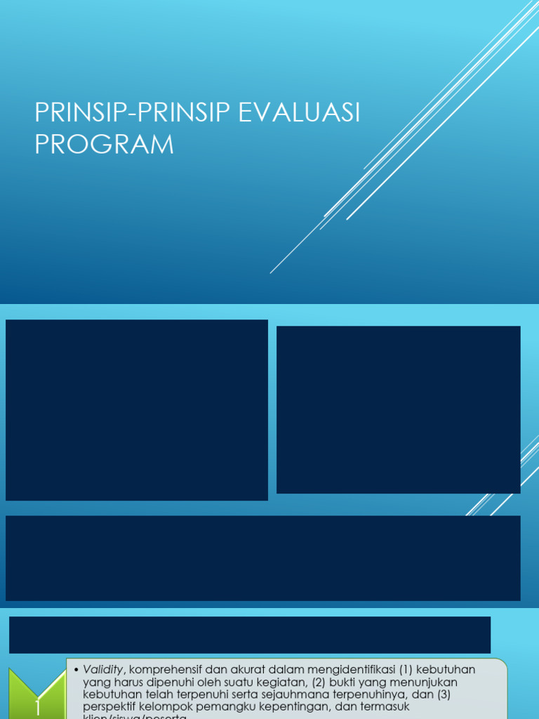 Prinsip Evaluasi Program Efektif | PDF