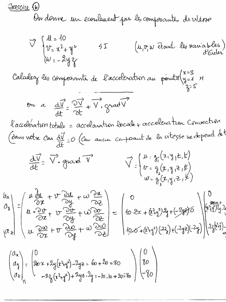 TD Cinématique Des Fluides | PDF