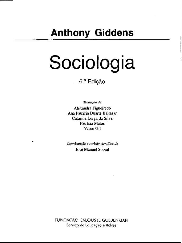Anthony Giddens Sociologia | PDF