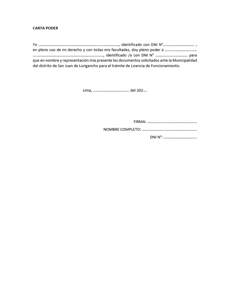 Carta Poder CS | PDF