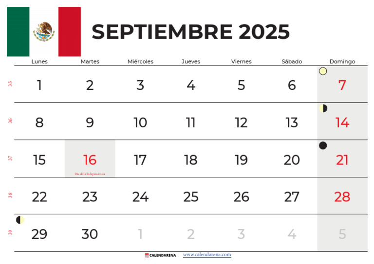 Calendario Septiembre 2025 Imprimible | PDF