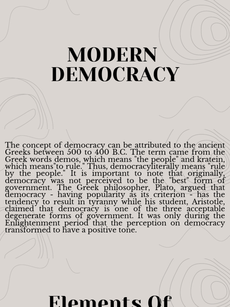 Elements of Modern Democracy Explained | PDF | Democracy | Political ...