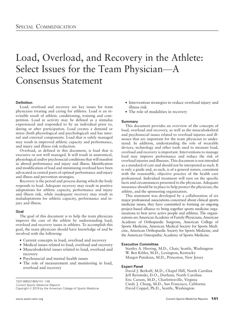 Load, Overload, and Recovery in The Athlete .12 | PDF | Stress (Biology) | Bone