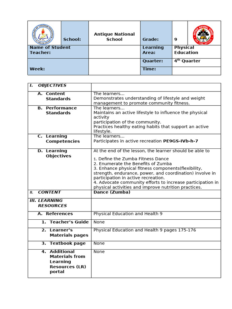 2lp in Pe Final Demo1 | PDF | Physical Fitness | Aerobic Exercise