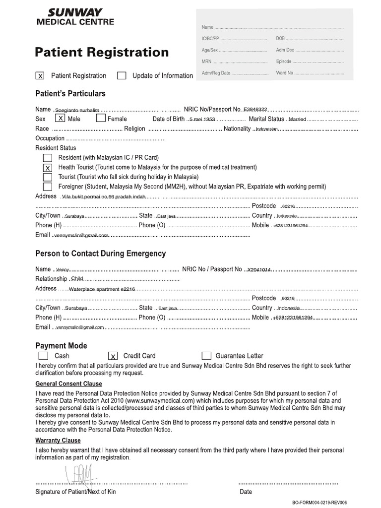 New Registration Form 2019 | PDF