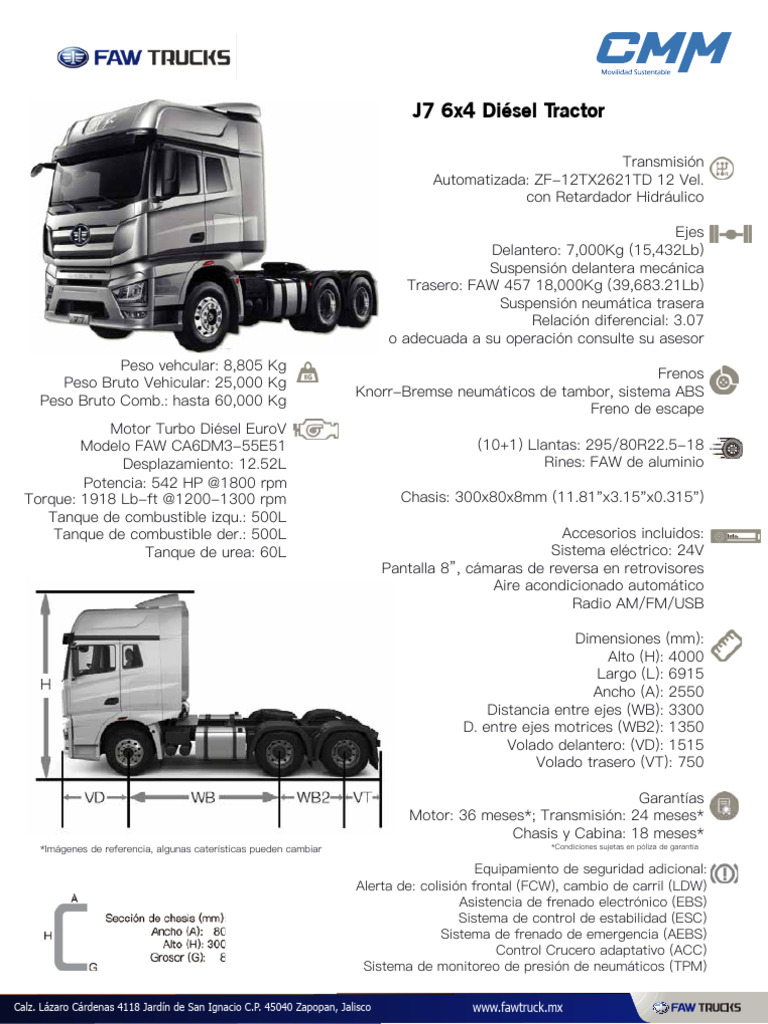 J7 6X4T Diésel | PDF | Vehículo de motor | Tecnologías automotrices