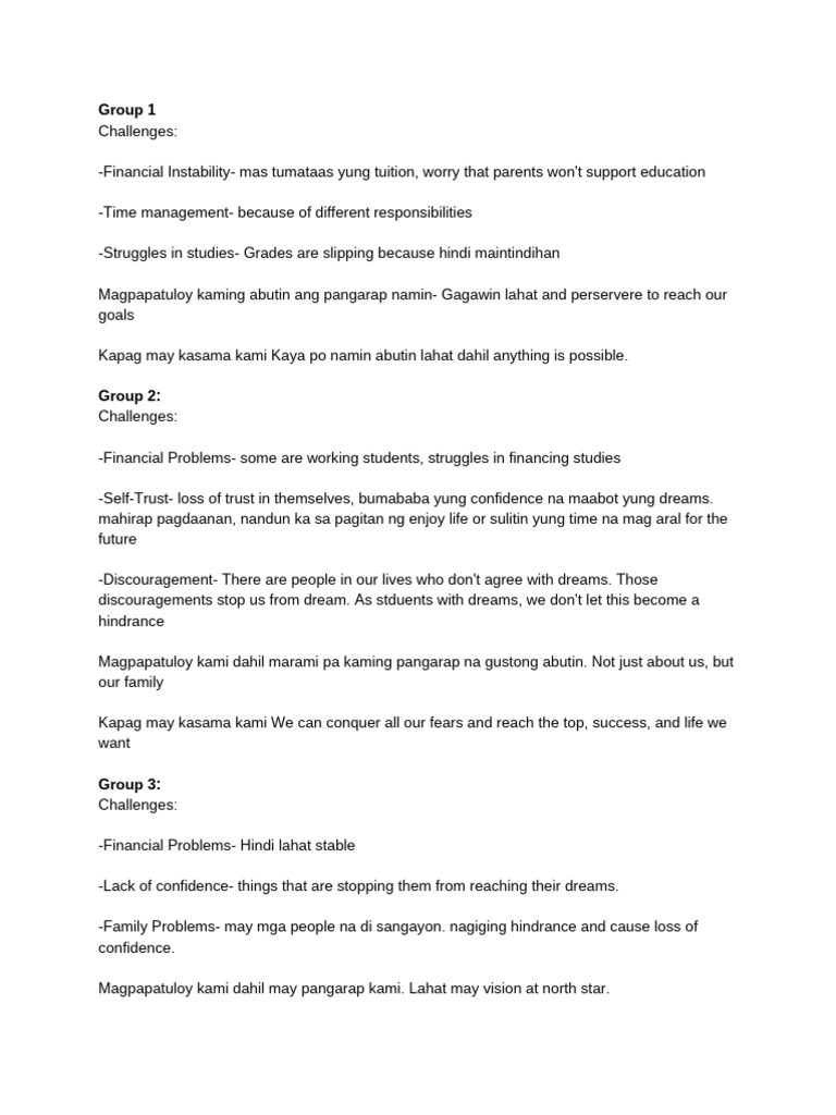 Phinma Sa - Group Activity Challenges | PDF