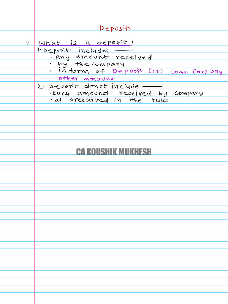 Deposits and Interpretation Hand Notes - Watermark | PDF | Statutory ...