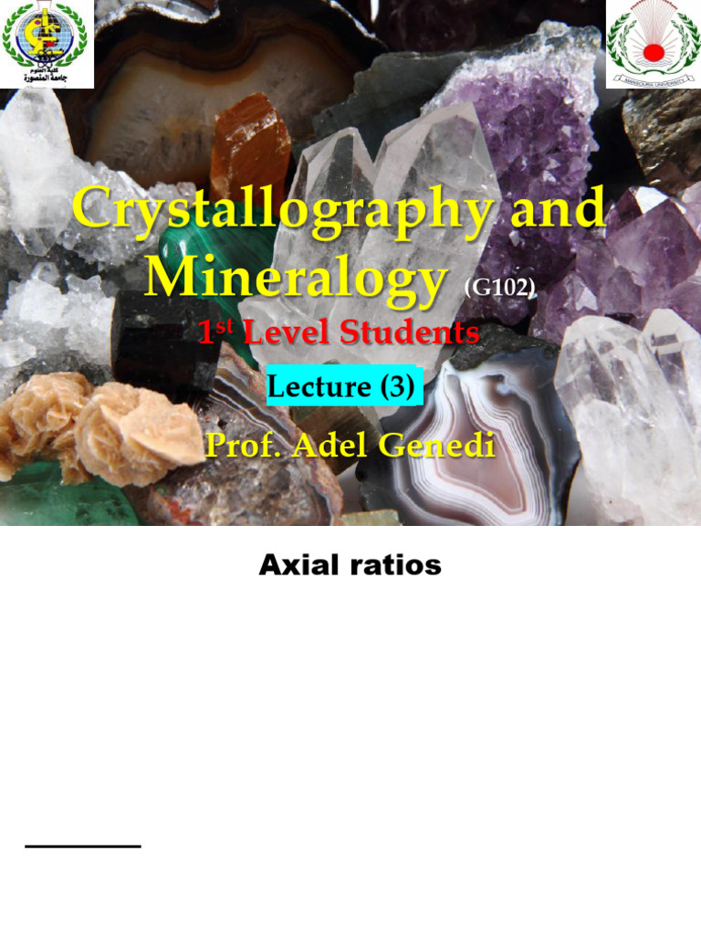 Crystallography and Mineralogy (G102) - 3 | PDF | Crystal Structure ...