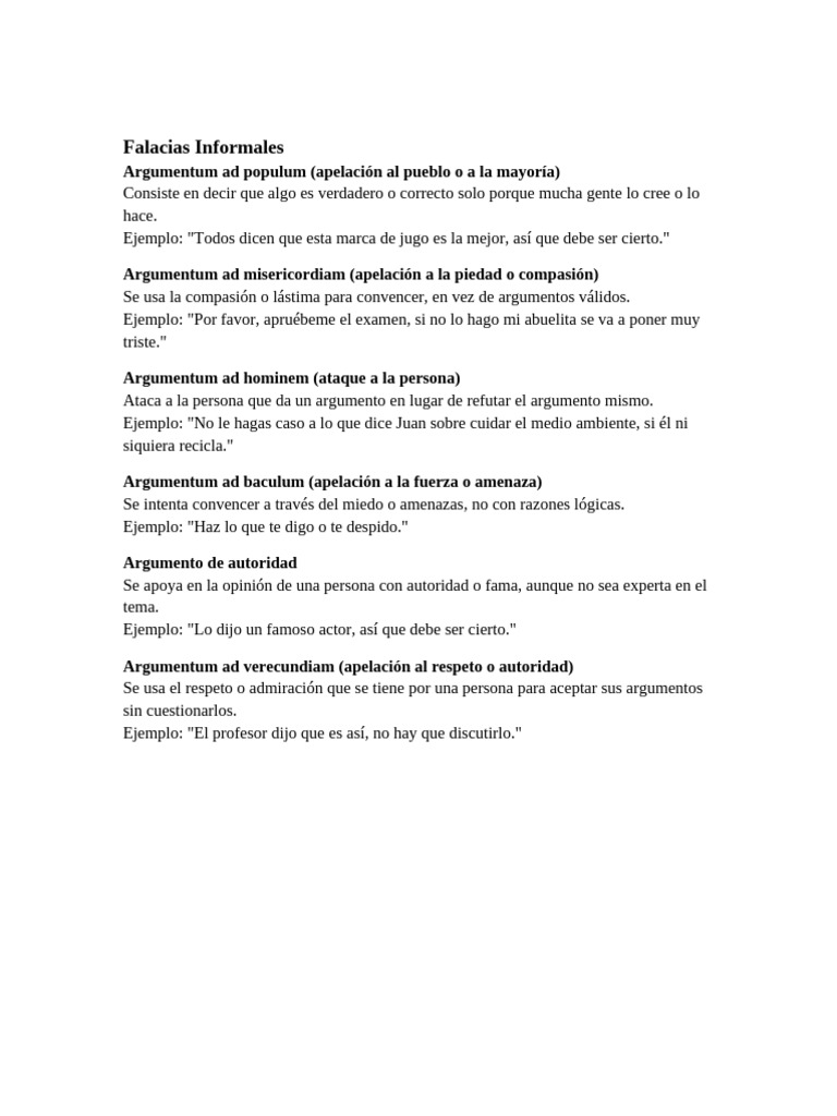 Falacias Informales | PDF