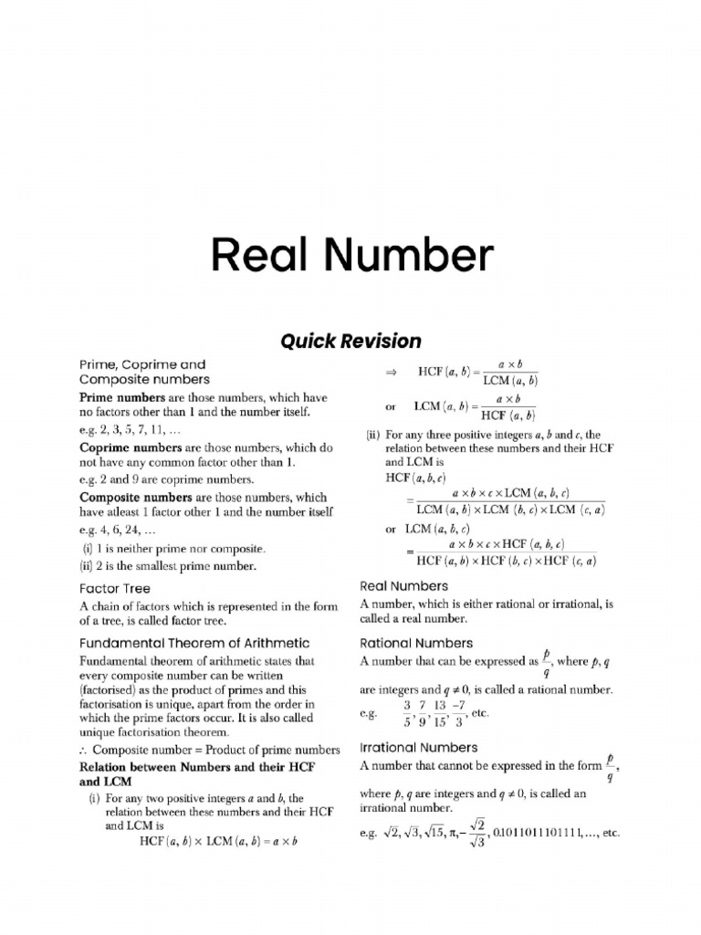 Real Numbers Merged | PDF | Quadratic Equation | Mathematics