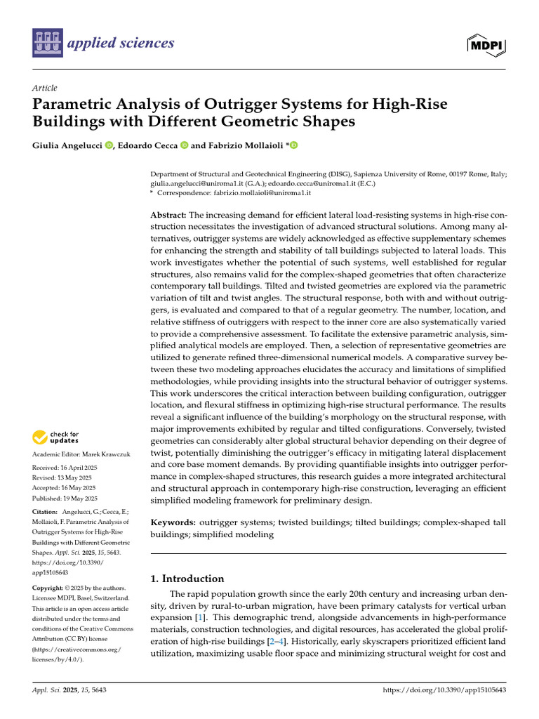Parametric Analysis of Outrigger Systems For High-Rise Buildings With ...