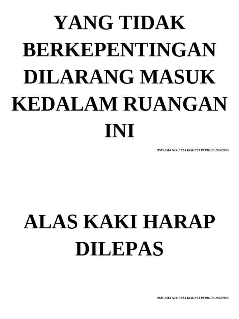Peraturan Dalam Ruang Osis | PDF