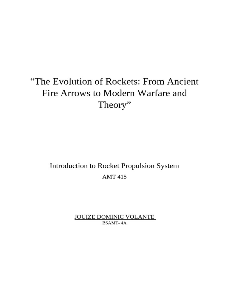 AMT 415 History of Rockets (Volante) | PDF | Rocket | Gunpowder