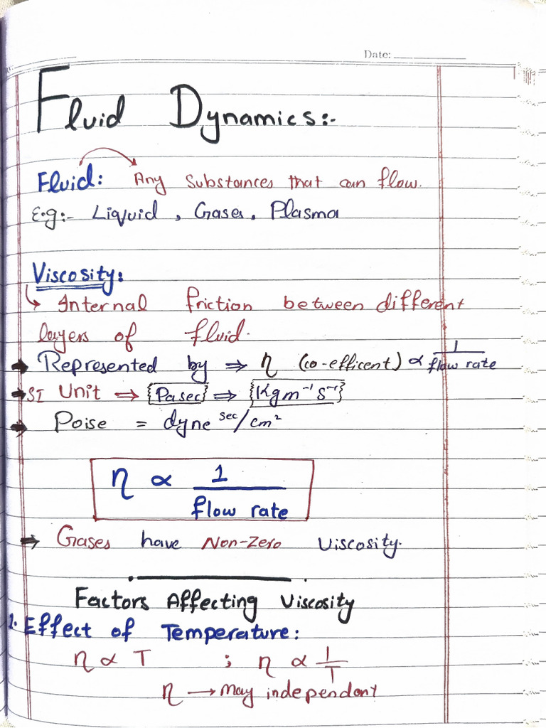 Physics Mdcat Fluid Dynamics | PDF