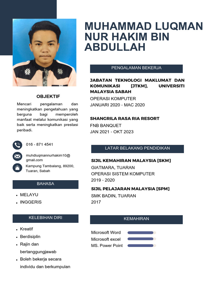 Resume (Muhammad Luqman Nur Hakim Bin Abdullah) 2 | PDF