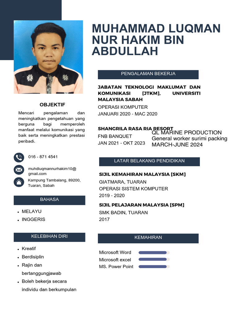Muhammad Luqman Nur Hakim Bin Abdullah: Objektif | PDF