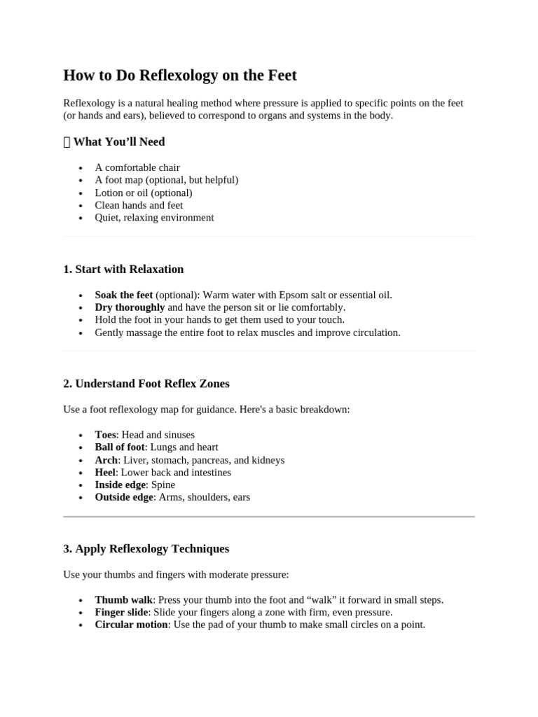 How To Do Reflexology On The Feet | PDF