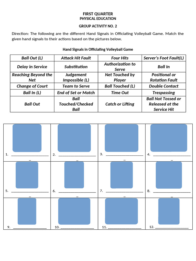 Volleyball Officiating Hand Signals Guide | PDF | Volleyball | Chess Theory