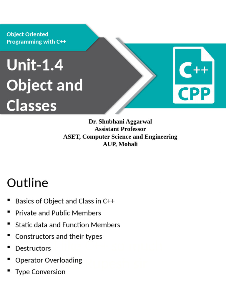 Oops Class and Objects | PDF | Class (Computer Programming) | C++