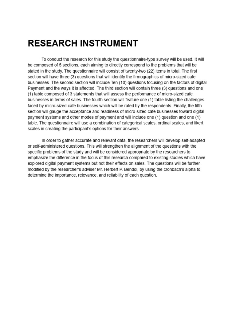 Research Instrument | PDF