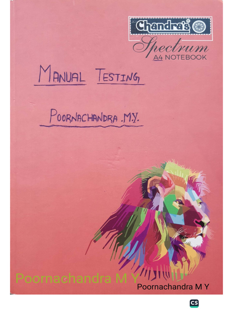 Manual Testing Notes (Poornachandra M Y) | PDF