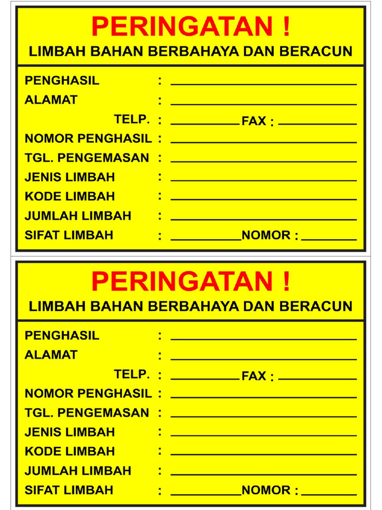 Simbol Dan Label TPS Limbah B3 | PDF