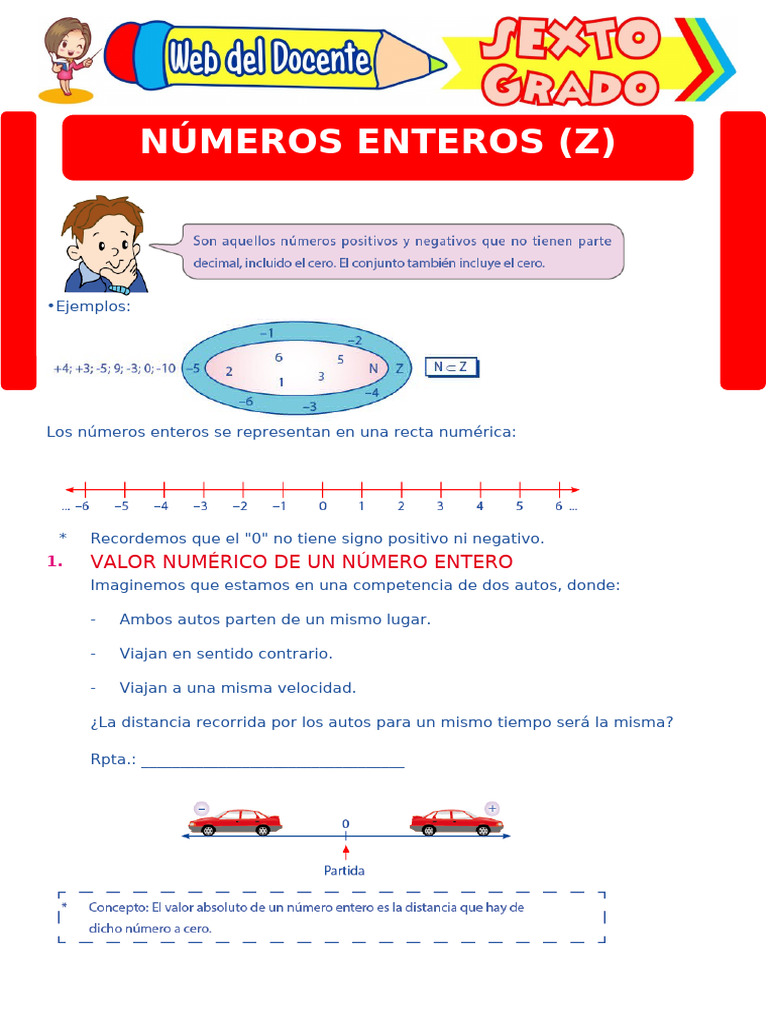 Evaluación de Números Enteros en Sexto Grado | PDF | Entero | Matemáticas