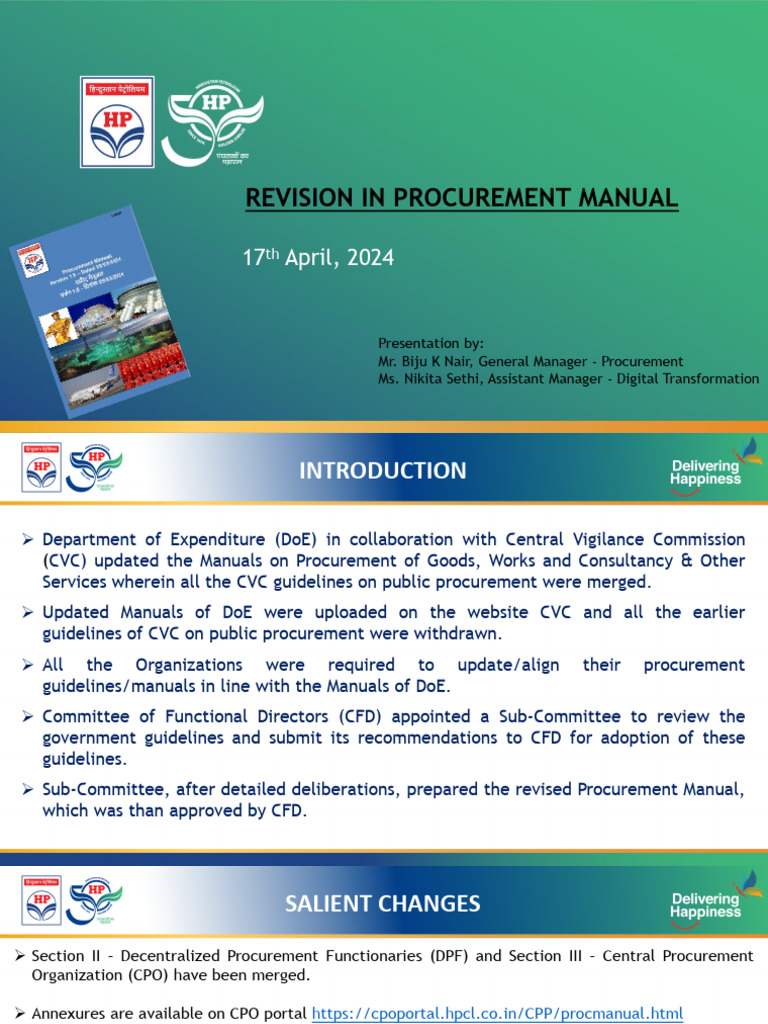 7 - 5 - 2024-Changes in Procurement Manual Dated 17.04.2024 | PDF ...