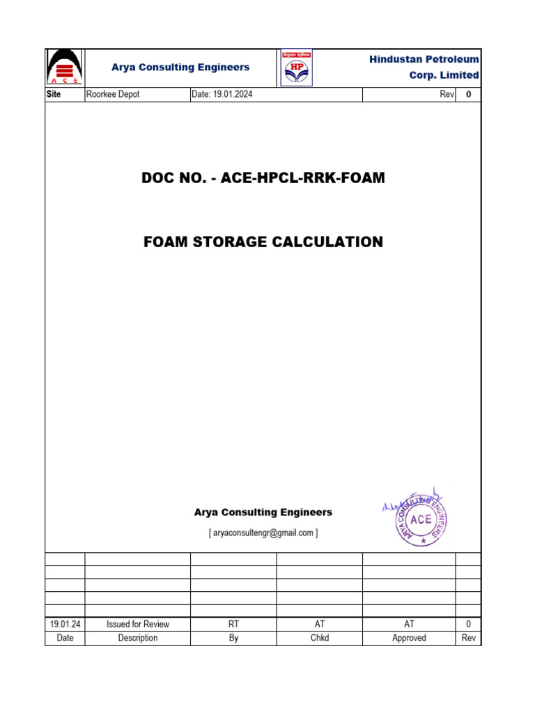 Foam Storage Calculation With Annex | PDF | Soft Matter