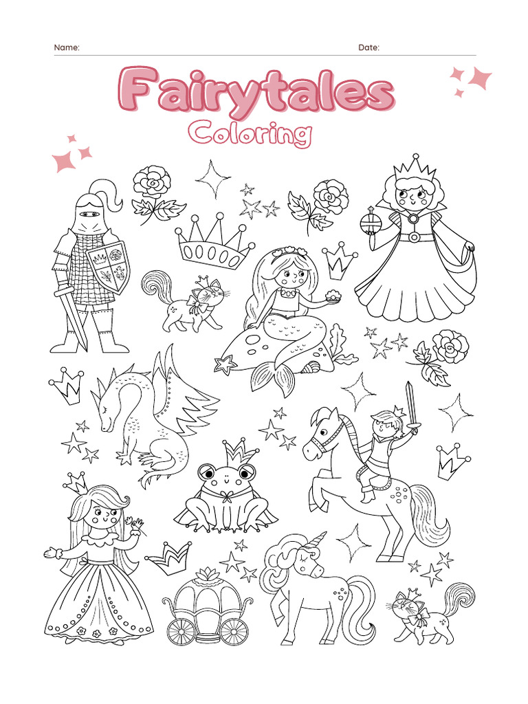 Fairytales Coloring Worksheet | PDF