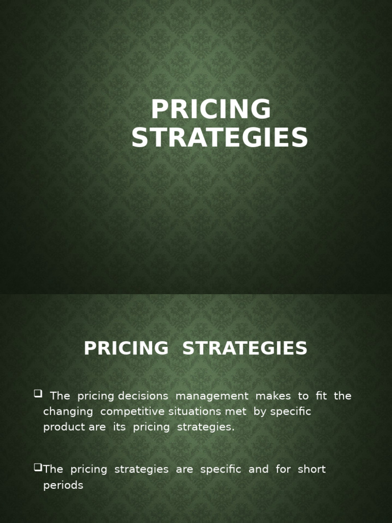 2 Pricing Strategies | PDF | Pricing | Discounts And Allowances